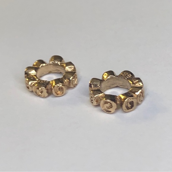 Pandora | Jewelry | Retired Pandora 4k Gold Rose Spacer Charm 585 Ale ...